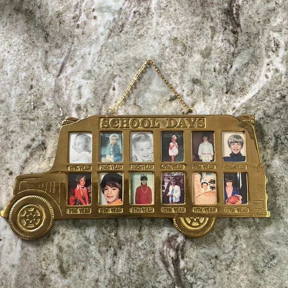 Accents | Vintage Solid Brass School Bus Photo Frame | Poshmark